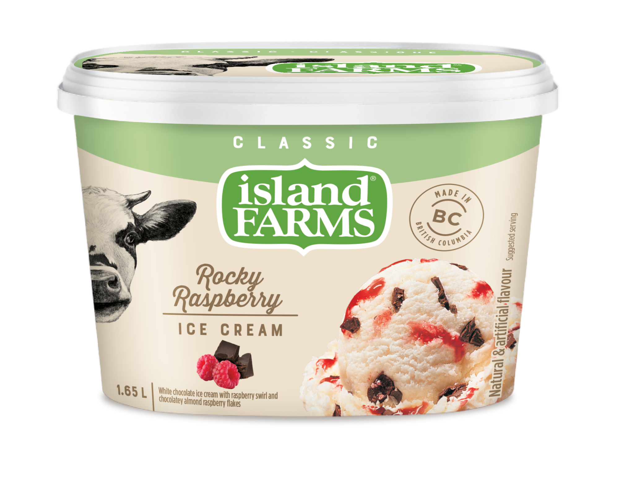 Classic Rocky Raspberry Ice Cream | Island Farms