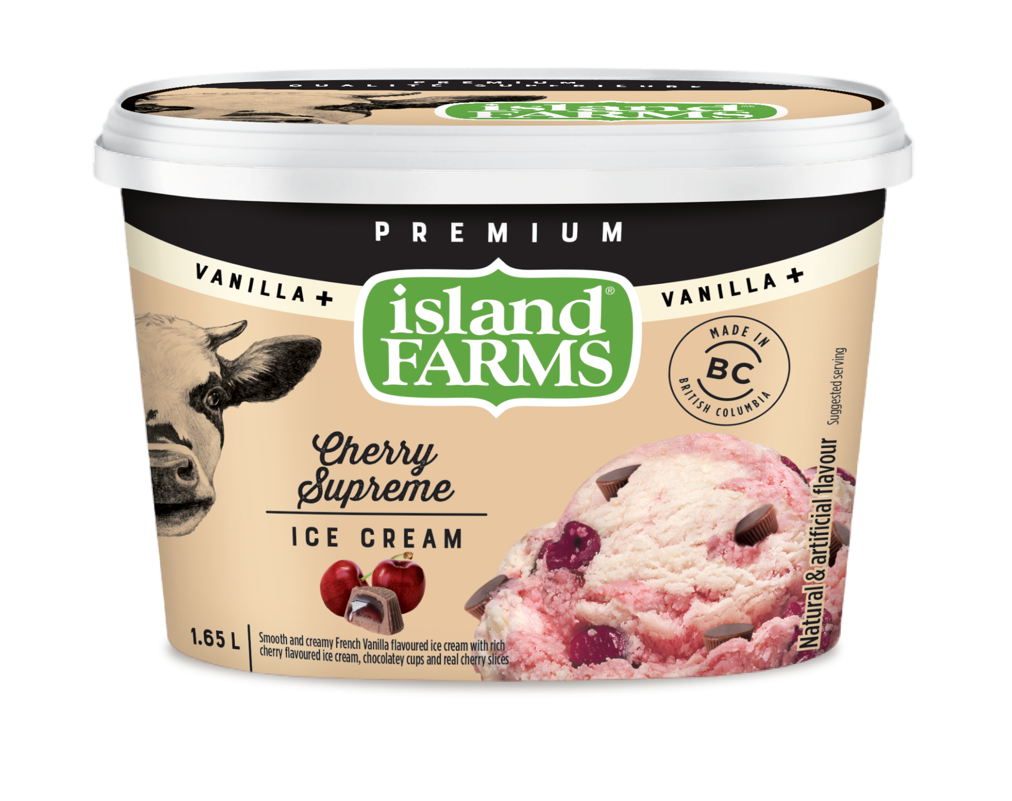 Vanilla Plus Cherry Supreme Ice Cream | Island Farms